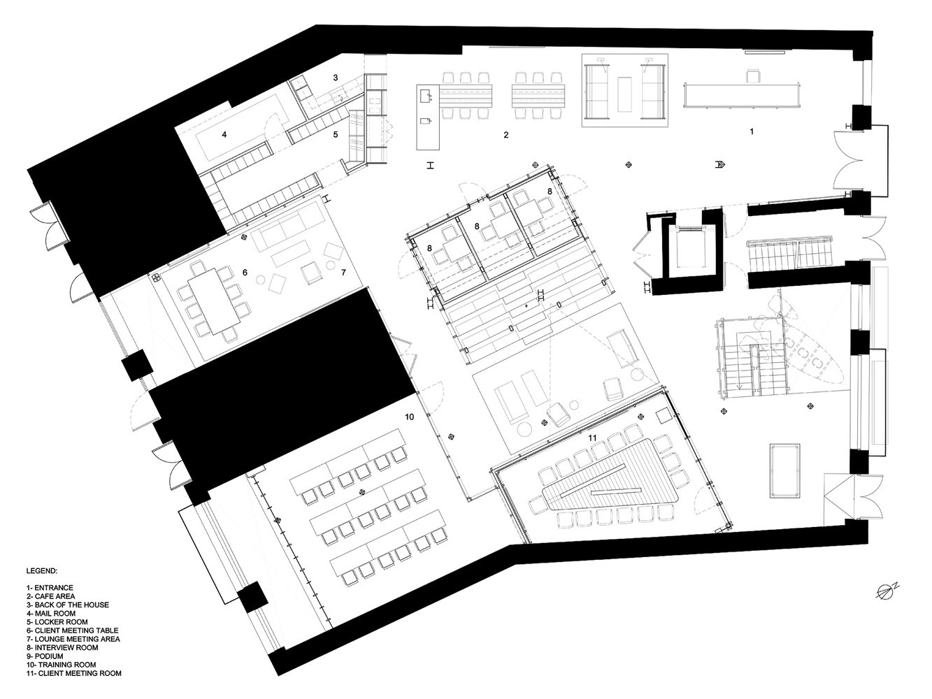 Gallery of Offices and Workplaces: Examples in Plan - 96