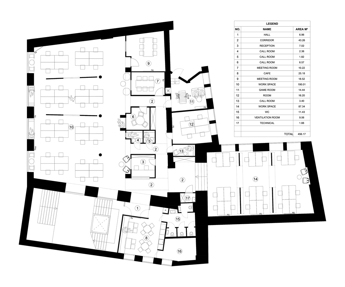 Gallery of Offices and Workplaces: Examples in Plan - 87