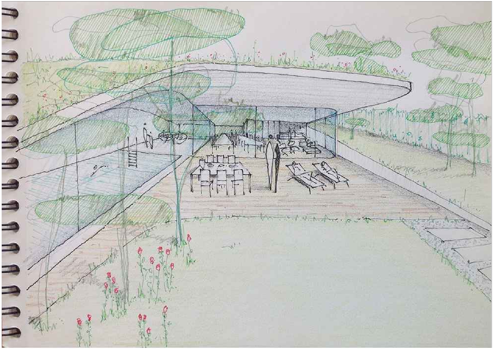 Gallery of Residential Complex: Three Houses + Multiple Uses Pavilion ...