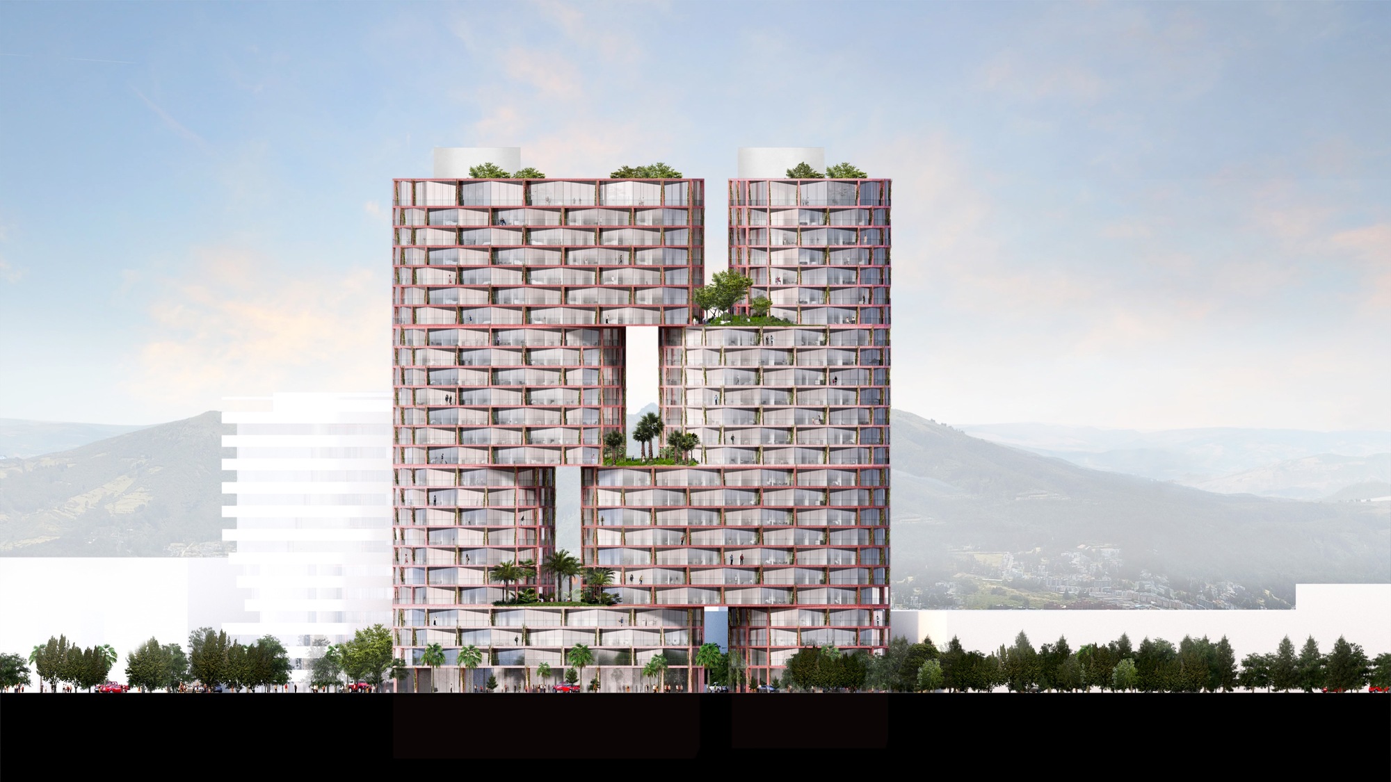 Gallery of BIG and Uribe & Schwarzkopf Unveil Rose-Colored Tower in ...
