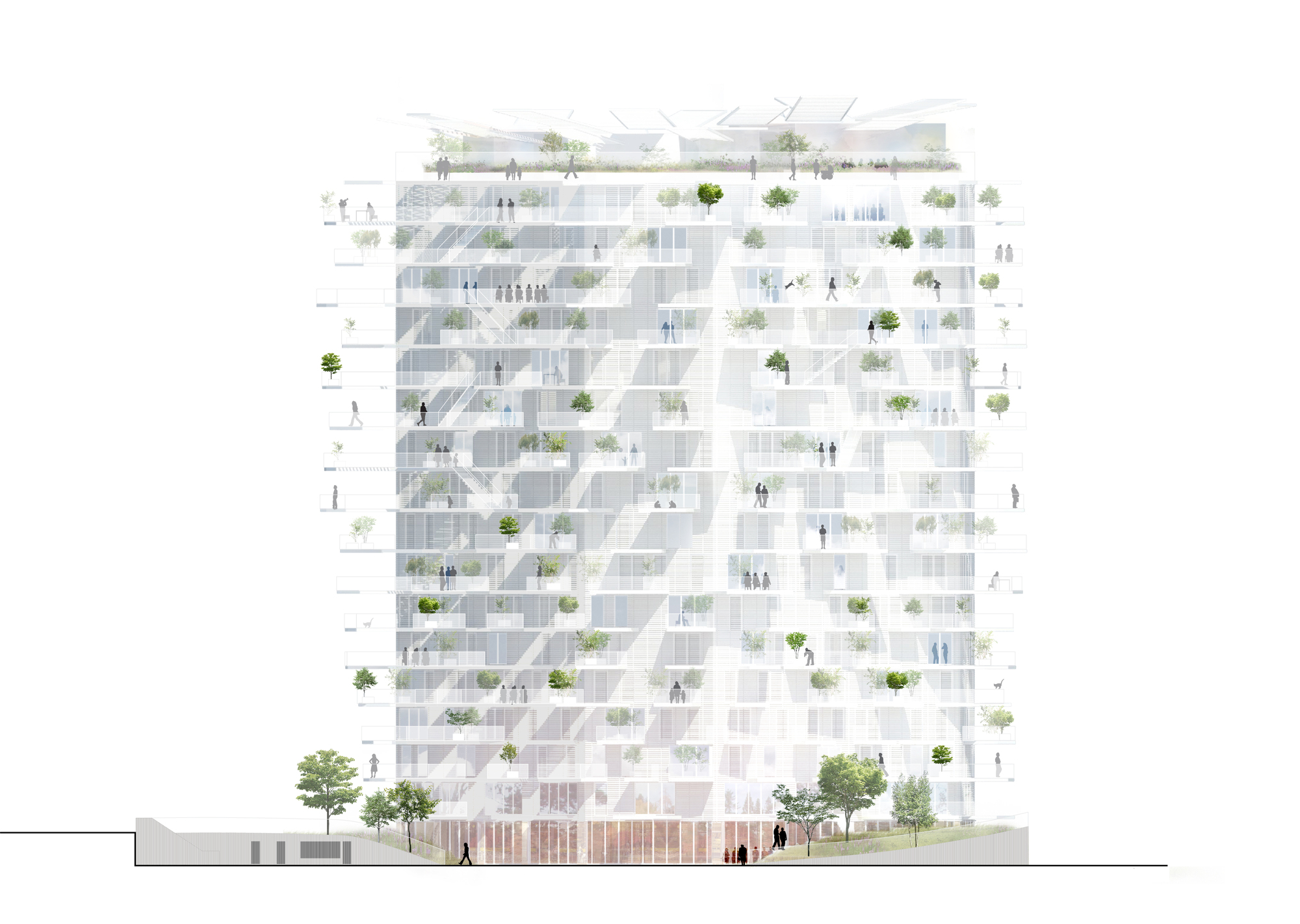 Gallery of L’Arbre Blanc Residential Tower / Sou Fujimoto Architects ...