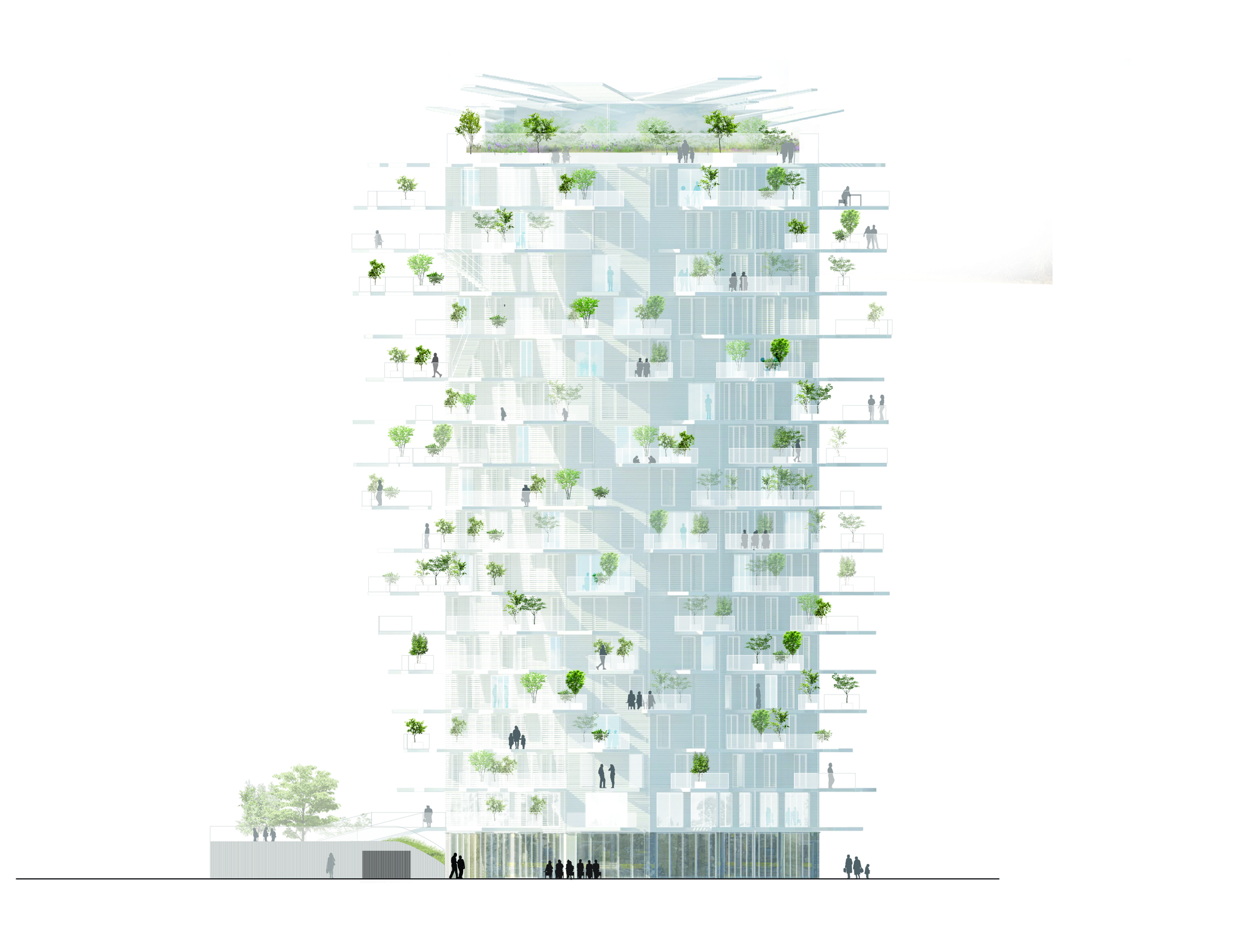 Gallery of L’Arbre Blanc Residential Tower / Sou Fujimoto Architects ...