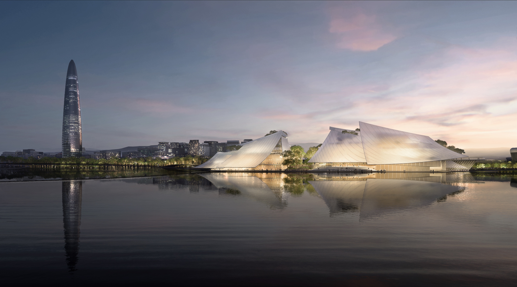 Gallery of MAD Designs New "Floating Theater" of Glass Sails in China - 14