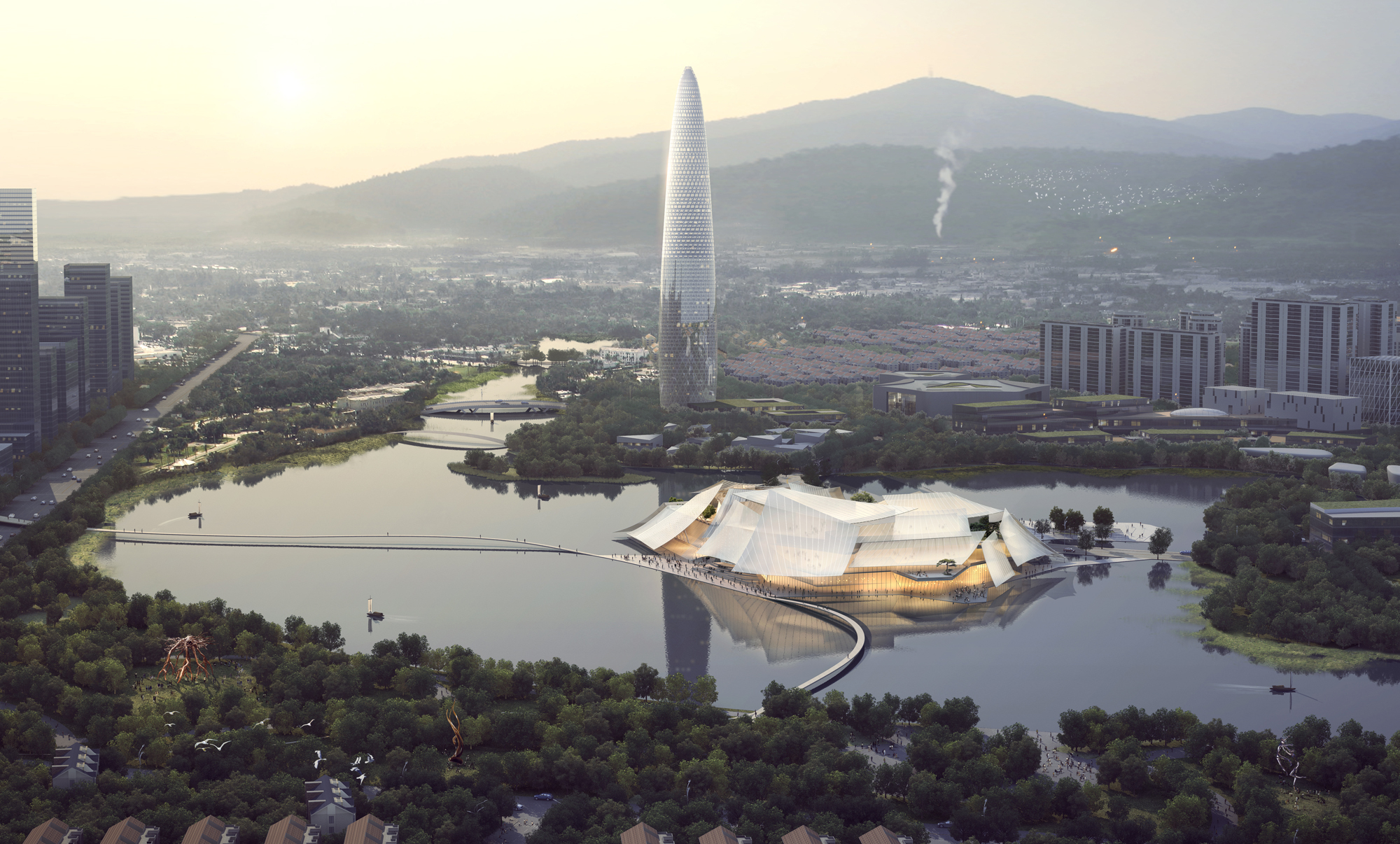 Gallery of MAD Designs New "Floating Theater" of Glass Sails in China - 5