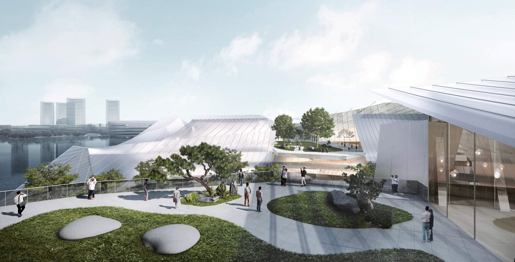 Gallery of MAD Designs New "Floating Theater" of Glass Sails in China - 16