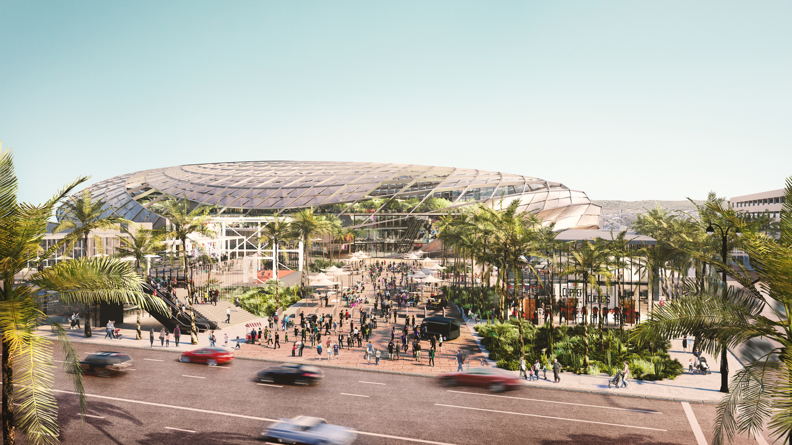 Gallery of AECOM Reveals Basketball Net-Inspired Arena for Los Angeles - 4