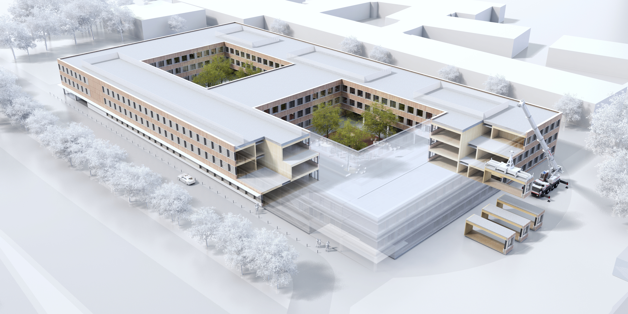 Gallery of Modular Timber School by gmp Architects Tops Out in ...