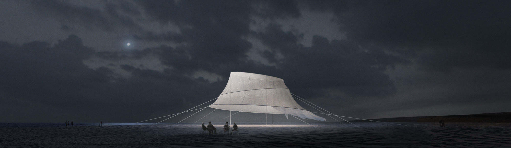 Gallery of Whimsical Beach Installation Transforms Fabric to Cinema ...