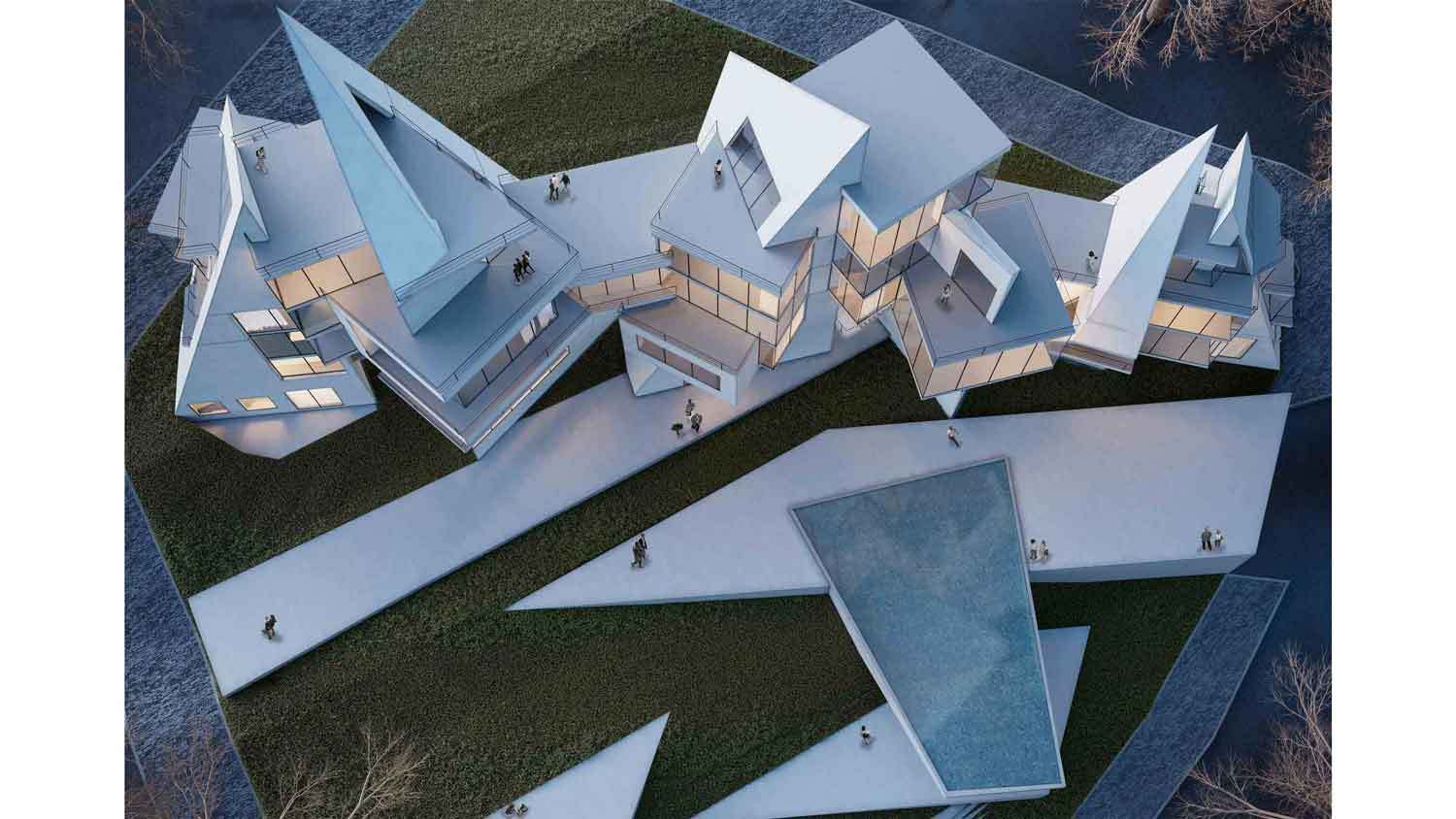 Gallery of Complex Geometric Compositions as Houses on the Scenic Lands ...