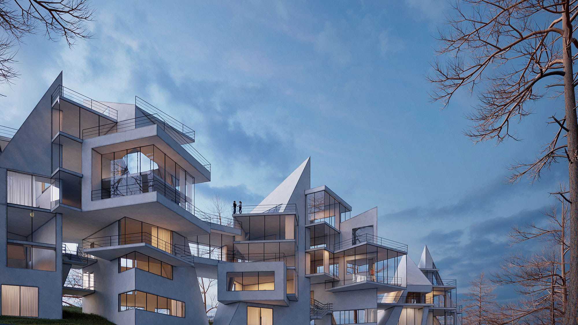 Gallery of Complex Geometric Compositions as Houses on the Scenic Lands ...