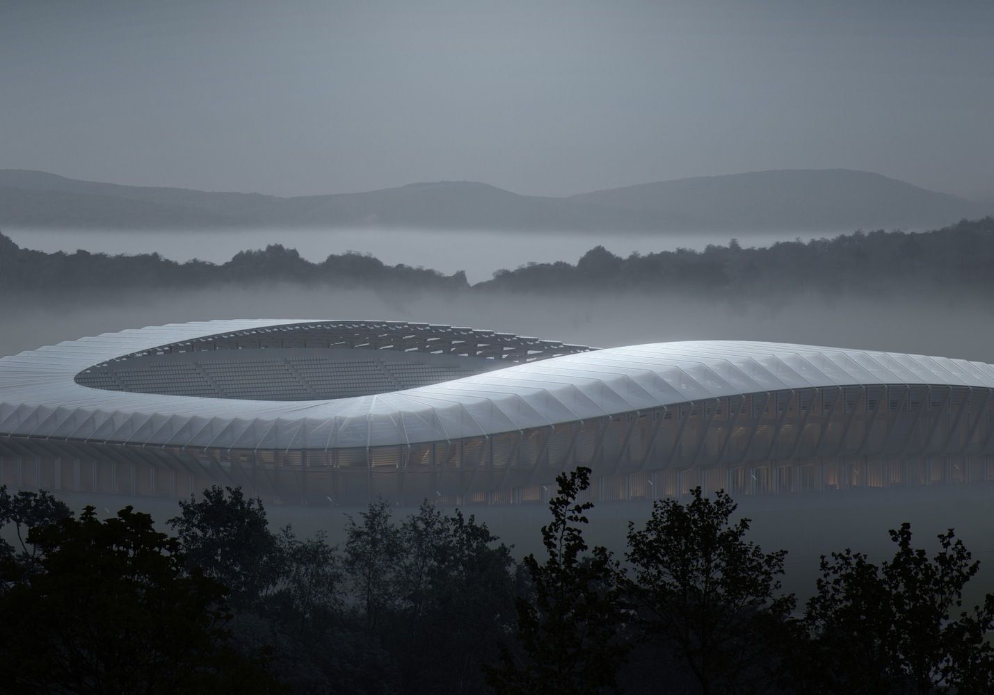 Gallery of Planning Permissions Granted for Zaha Hadid's Timber Stadium ...