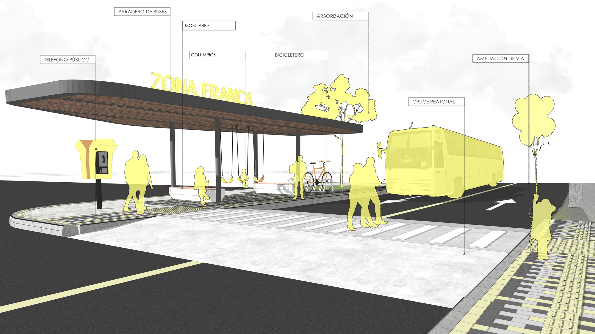 Galería de Parada de bus lúdica / Arquiurbano Taller - 21