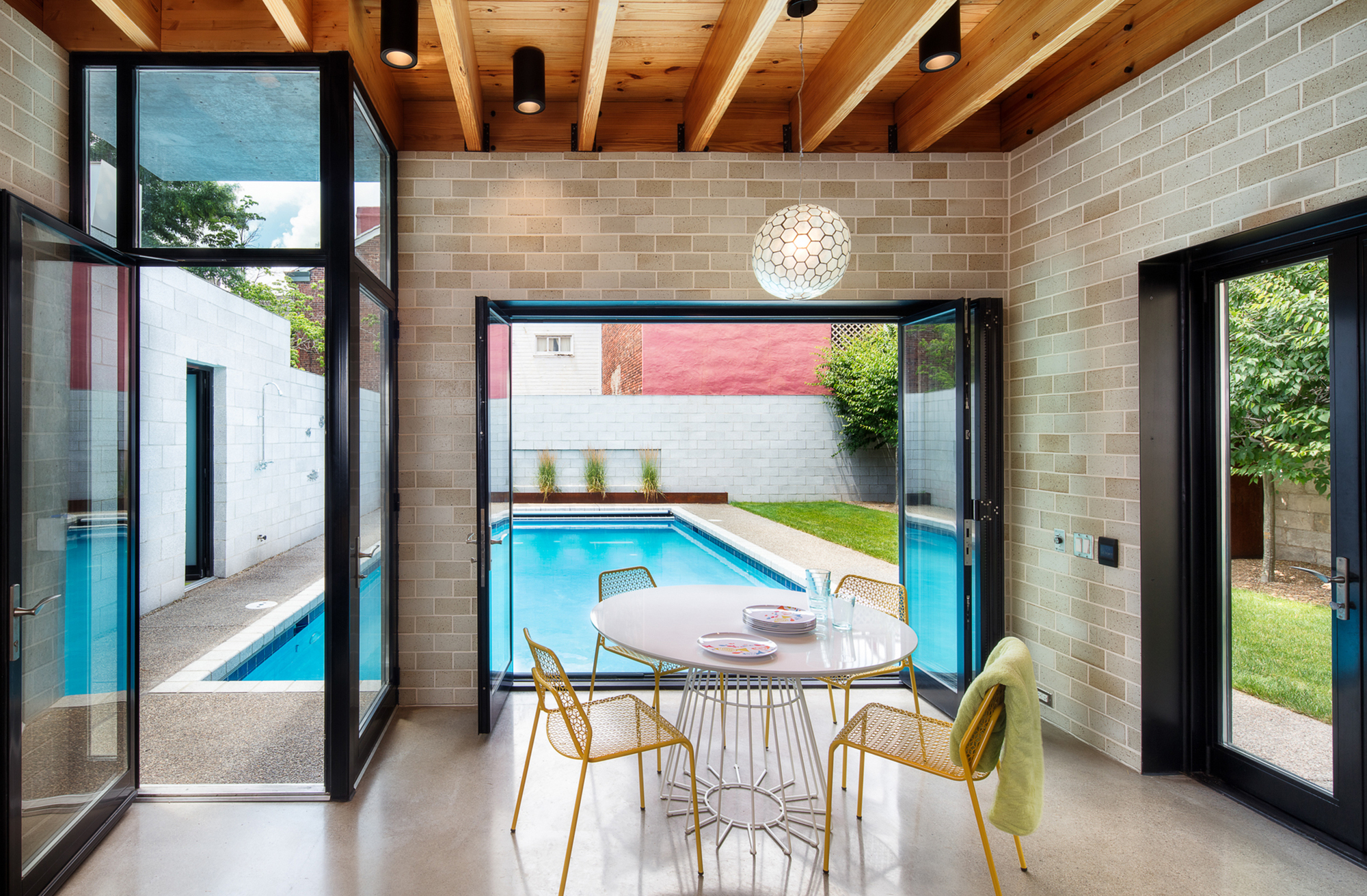 Gallery of South Side Courtyard House Pool Pavilion & Landscape ...