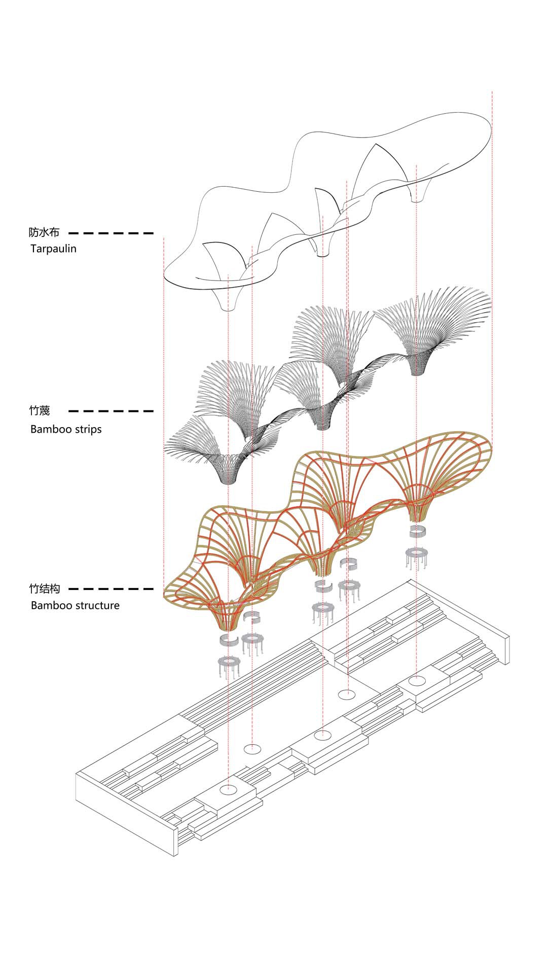 Gallery of Huanglong Waterfront Bamboo Pavilion / Atelier cnS + School ...