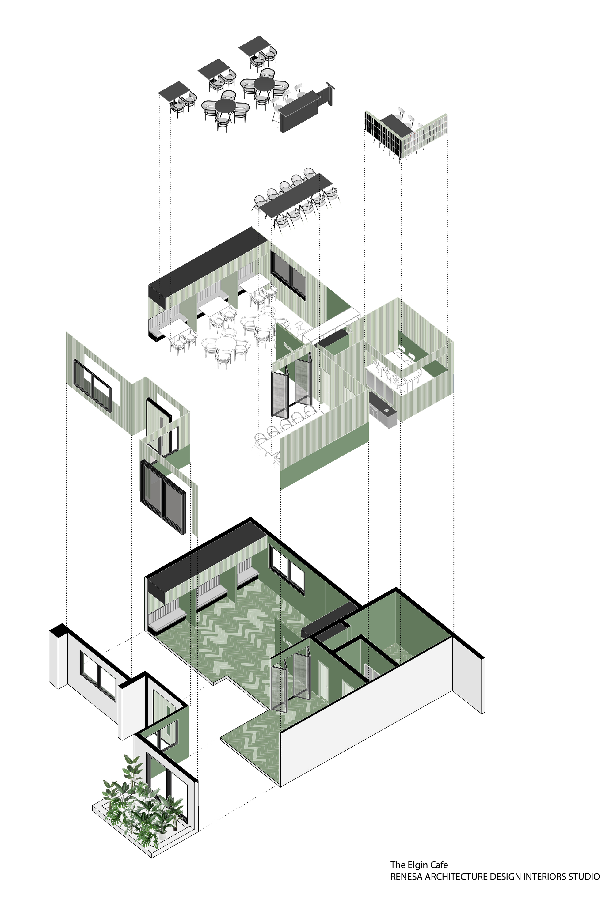 Gallery of The Fluted Emerald Elgin Cafe / RENESA Architecture Design ...