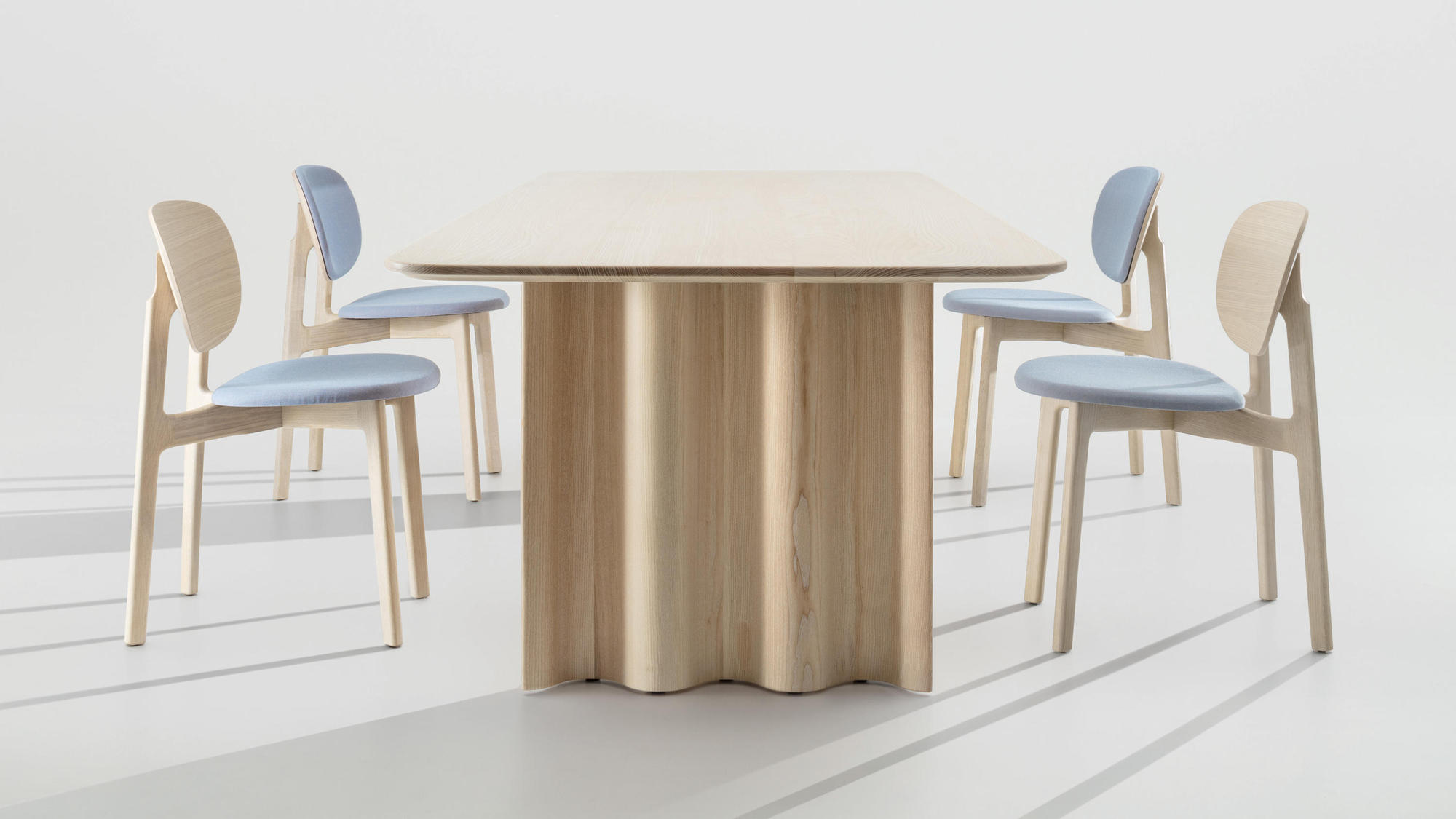 Solid Wood Can Be Soft and Light: Zeitraum's New Curtain Table | ArchDaily