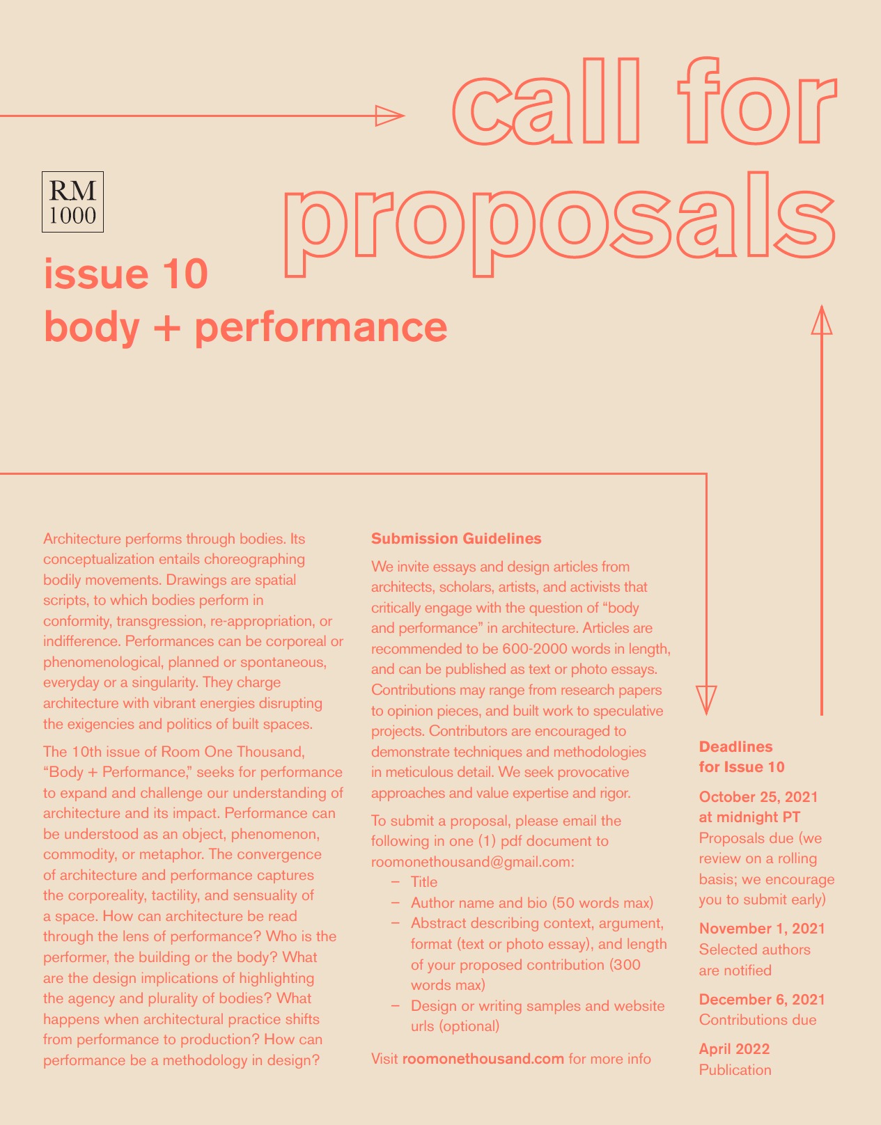 Call For Submissions: "Body + Performance" | ArchDaily