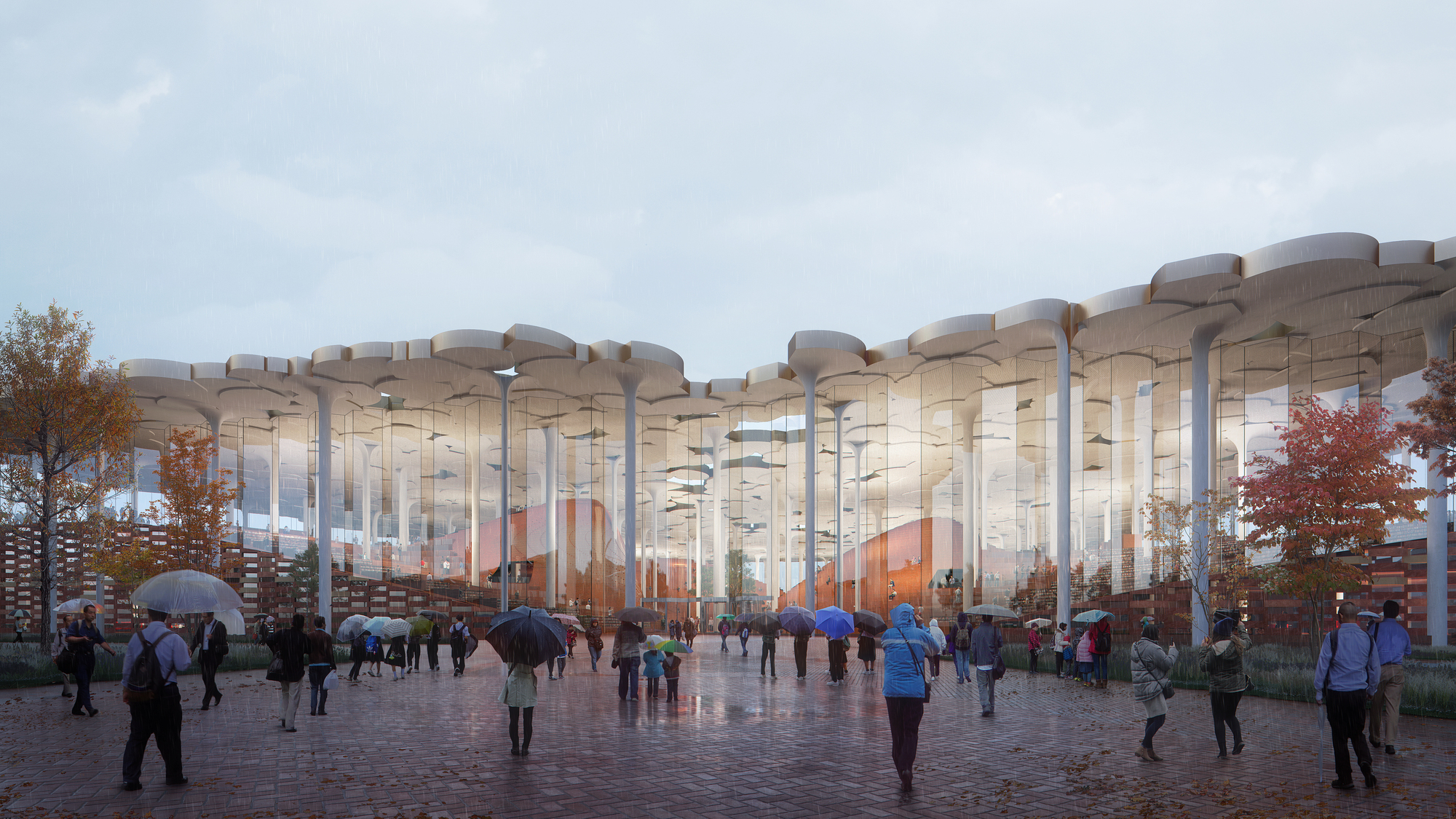 Snøhetta Designs a "Forest of Knowledge" Library in Beijing | ArchDaily