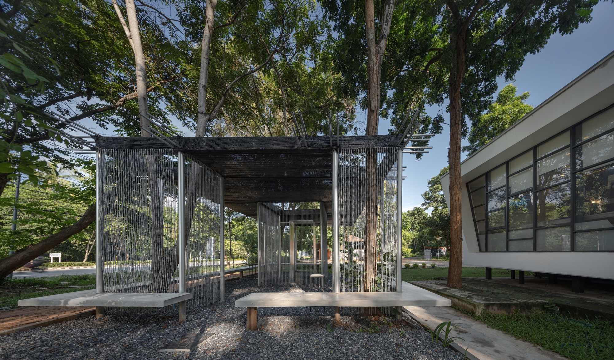 Gallery of Grid Lines Boundary Pavilion / SIM Studio - 8