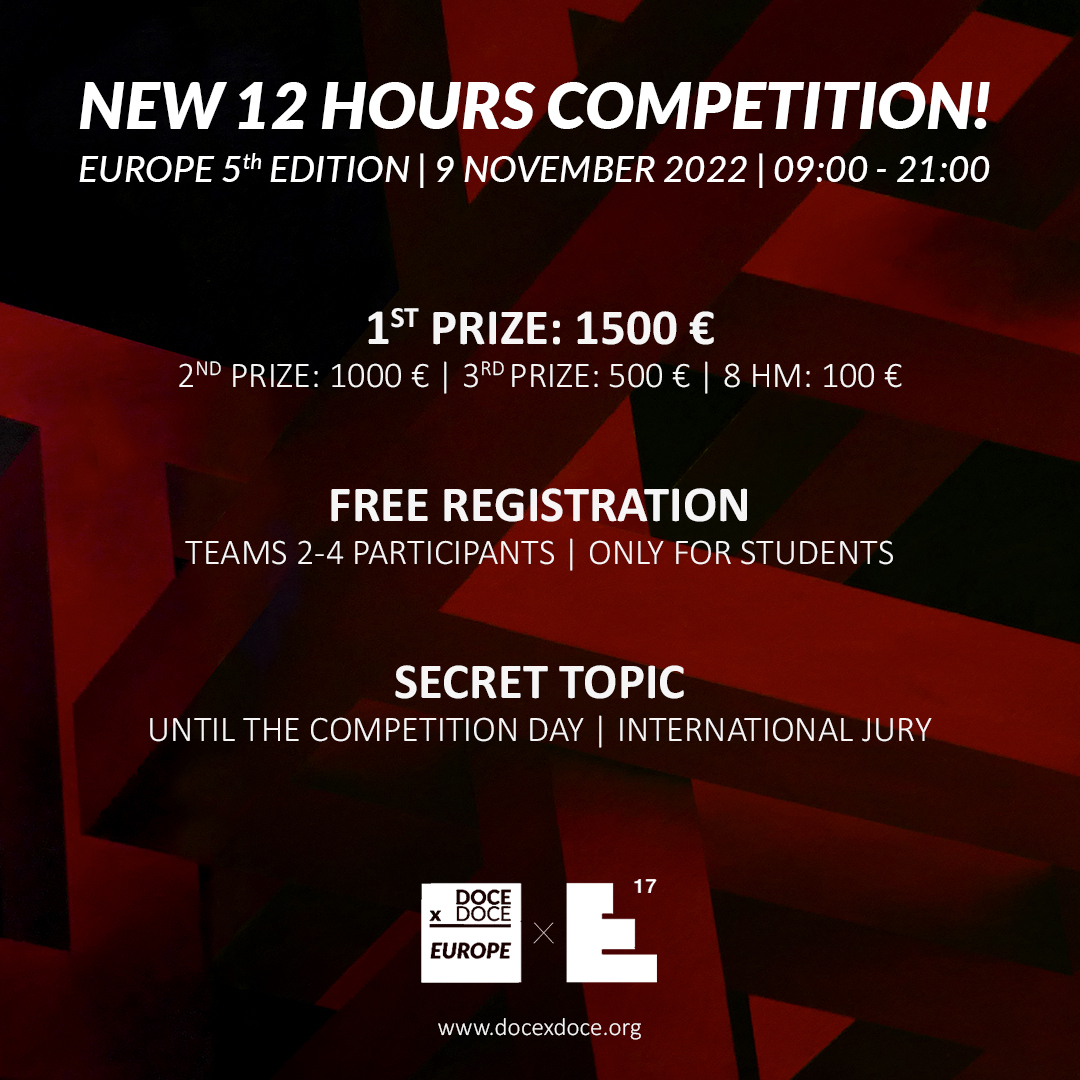 Open Call: DOCEXDOCE 12 hours Competition for European students | ArchDaily