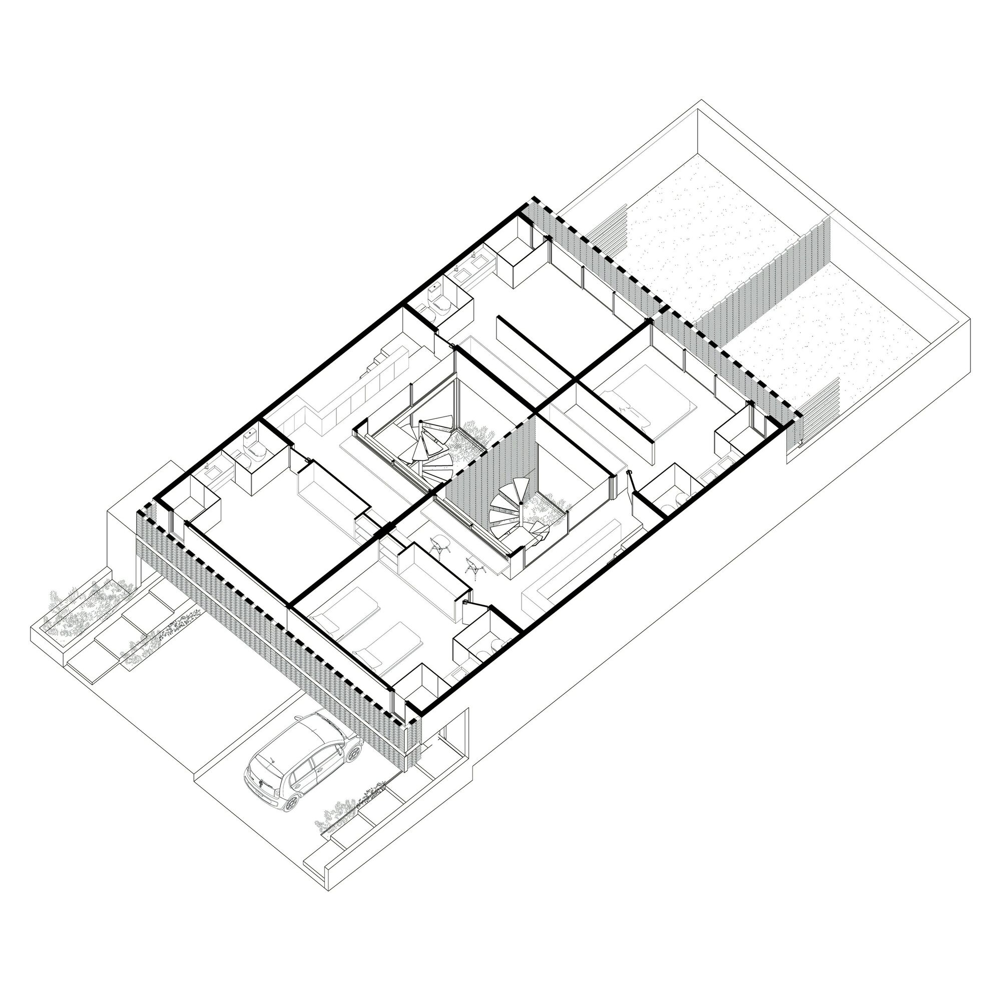 画廊 半庭院住宅模式，2x3 Triplex / Choza. Espacio de Arquitectura - 28