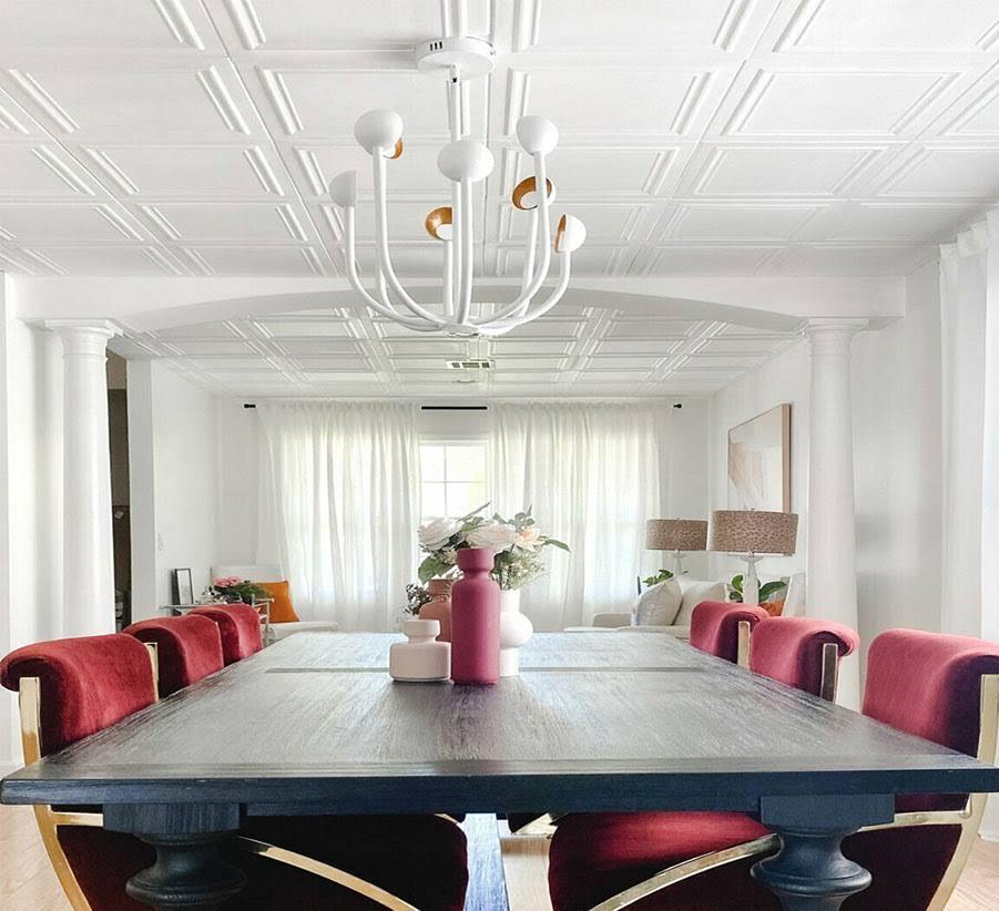 Gallery of How to Enhance a Plain Ceiling with Decorative Ceiling Tiles - 7