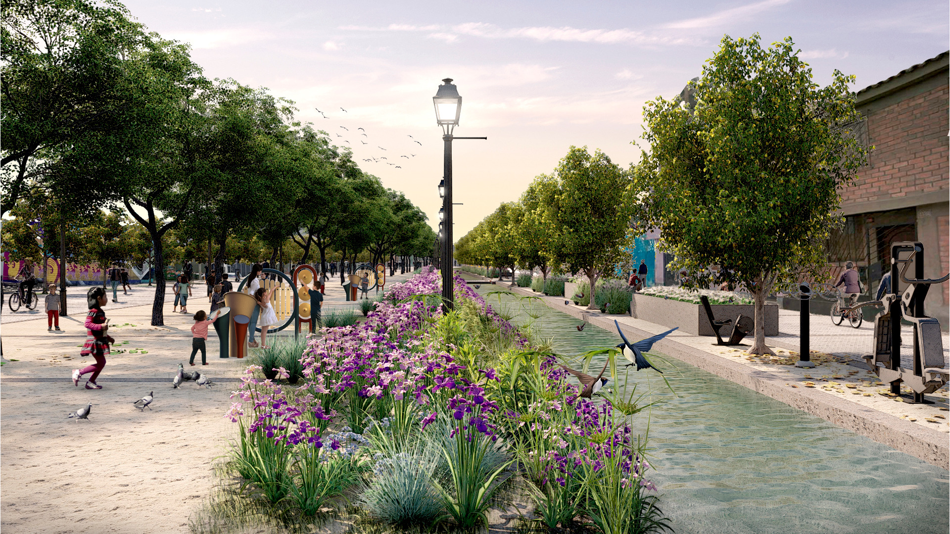 Galería de Paseo y Plazuela del Canal de Monserrate: Renaturalización y memoria hídrica en un ...