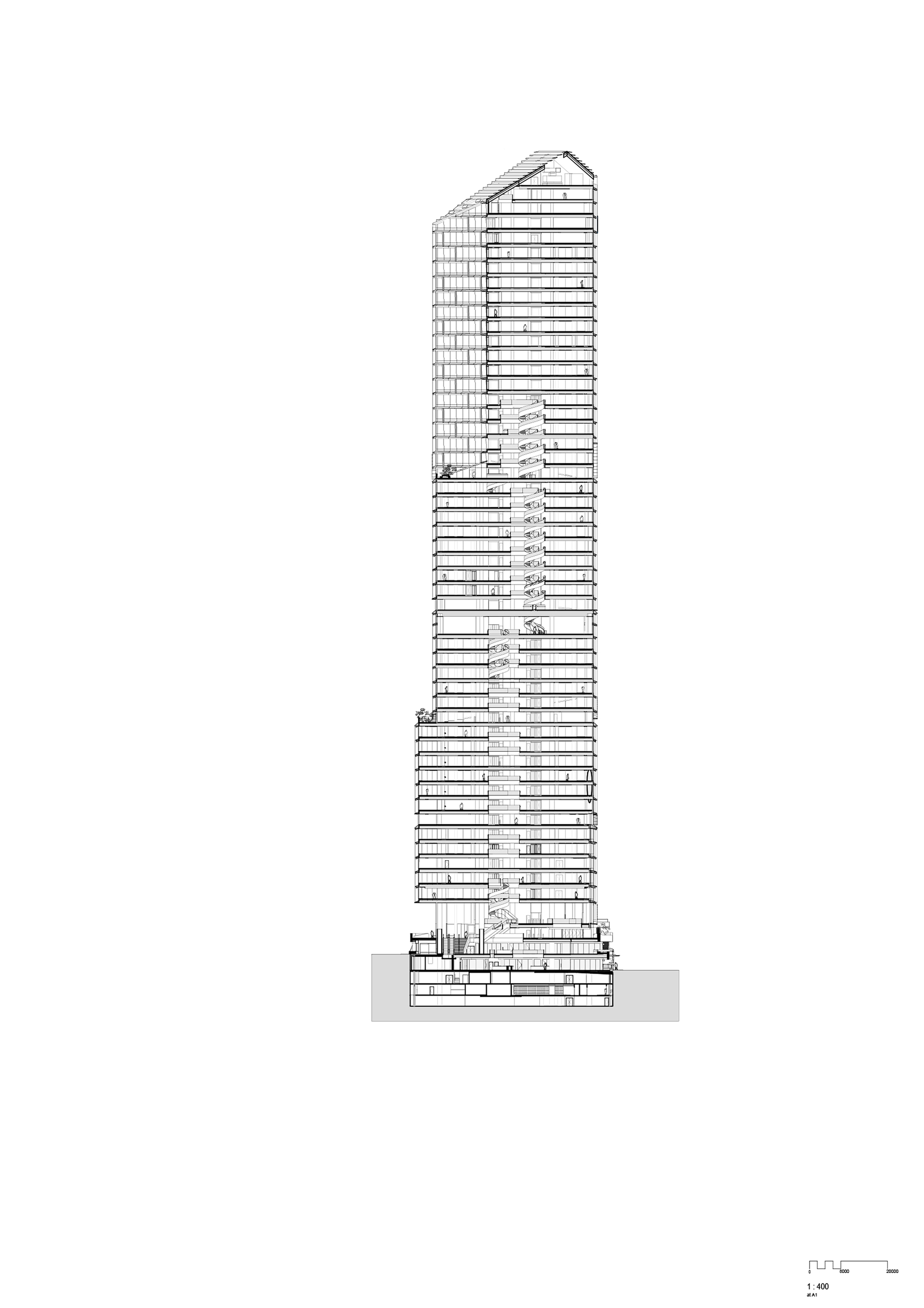 Cross Section Sketch Skyscraper Building Cross Section Images Free