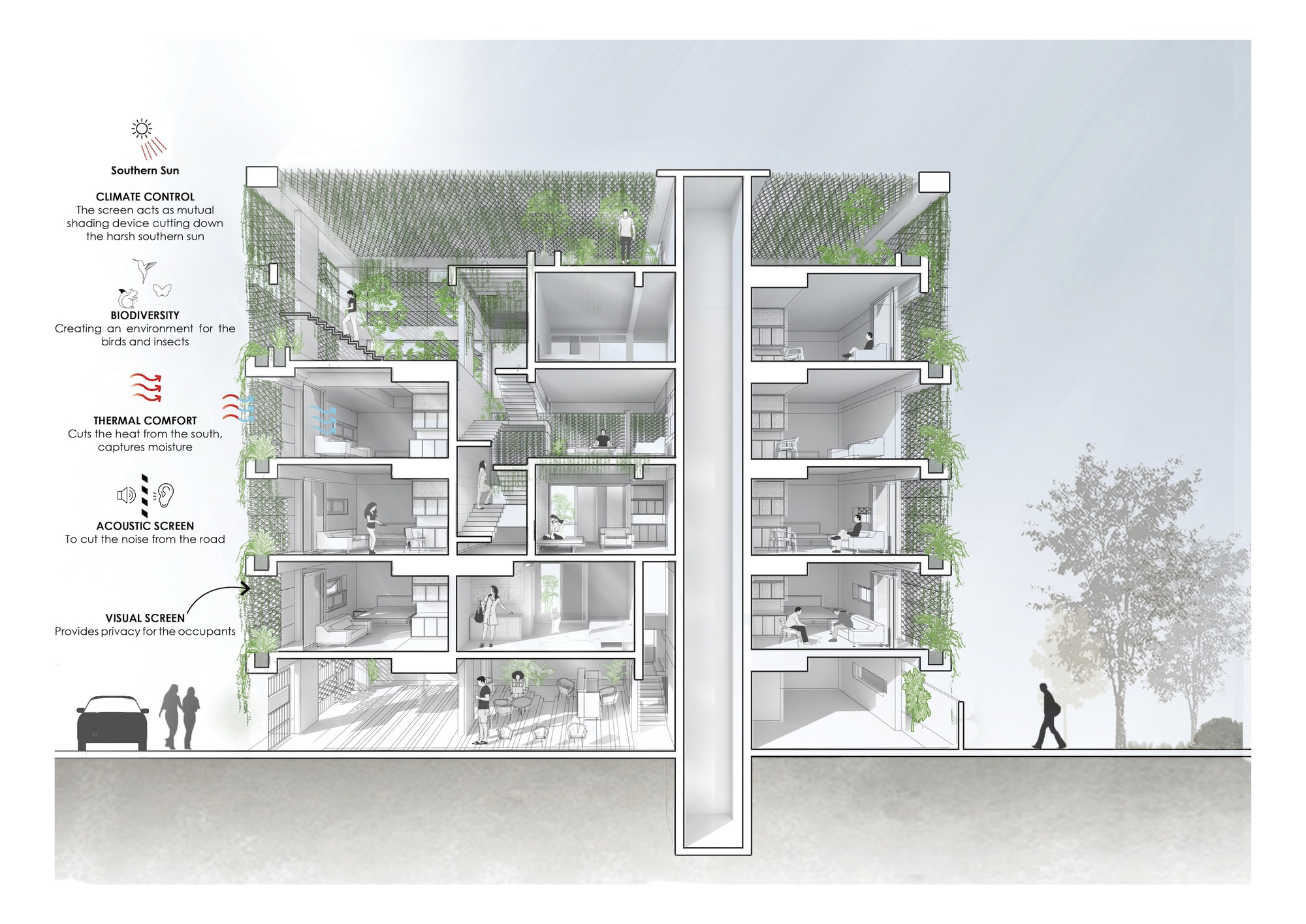 Gallery of Terra Comb Residential Building / A Threshold - 19