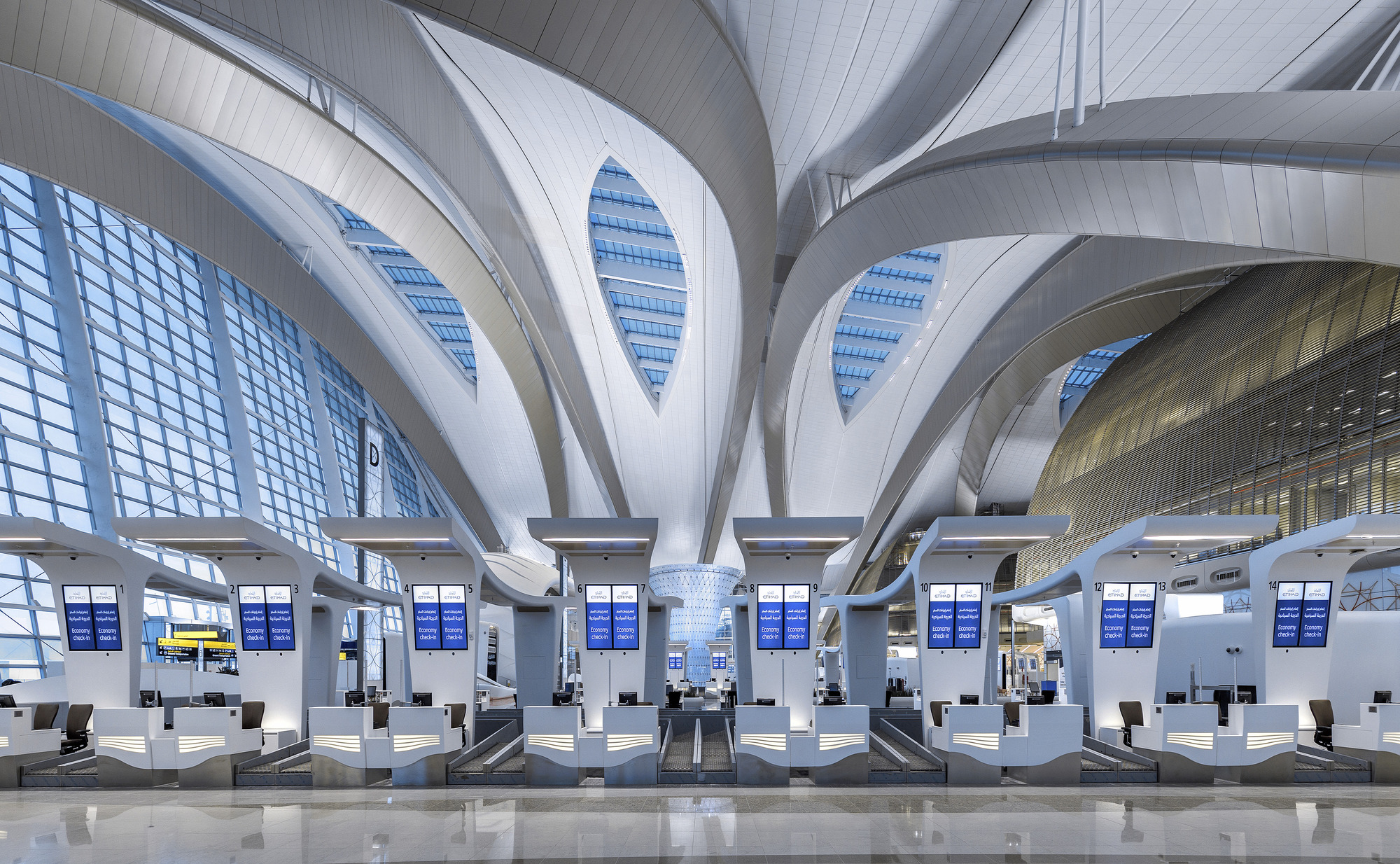 Gallery of Mirroring Desert Dunes, KPF's Terminal A at Zayed International Airport Opens in Abu ...
