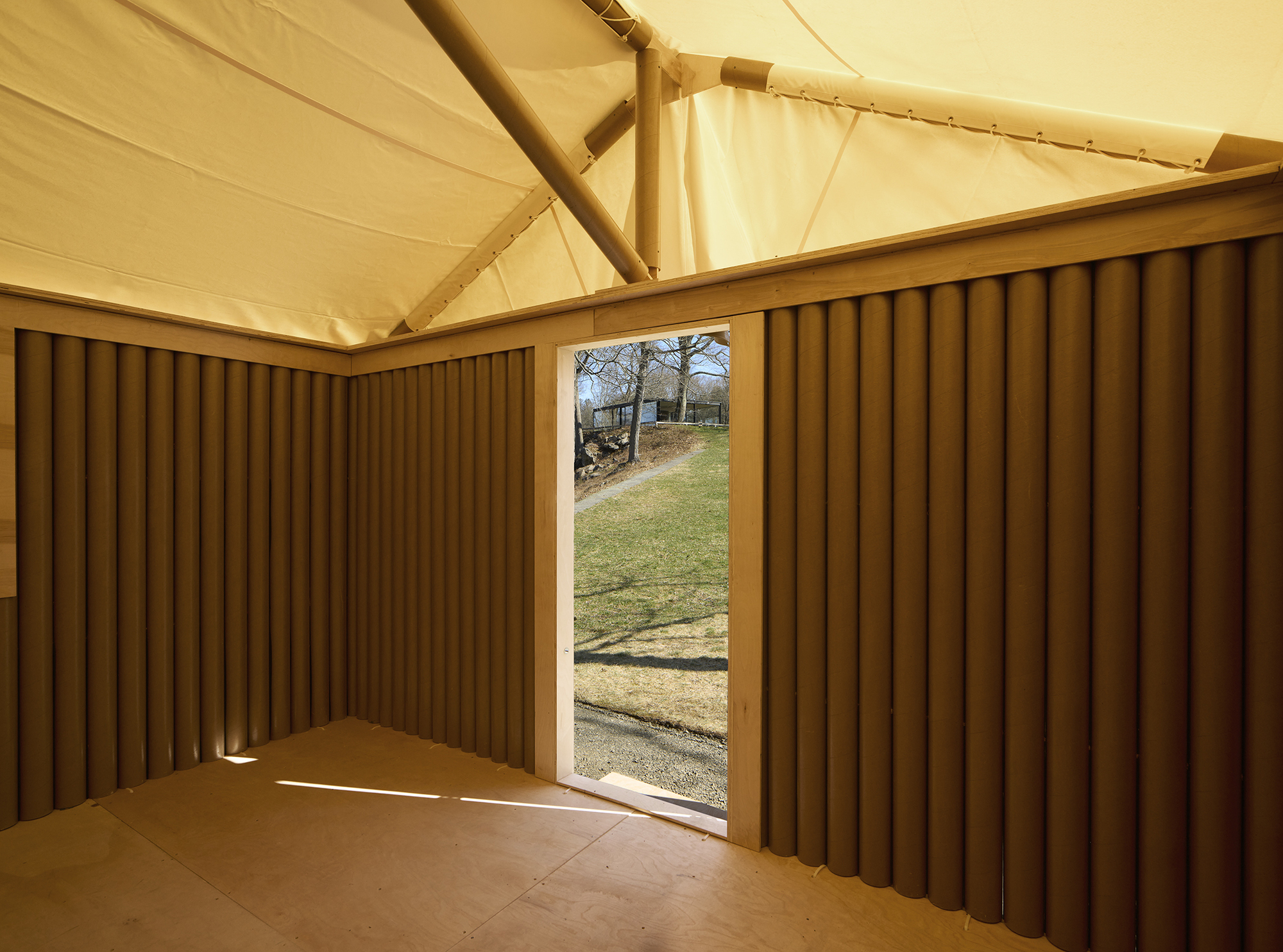 Gallery of Shigeru Ban Architects Unveils "Paper Log House" on Display ...