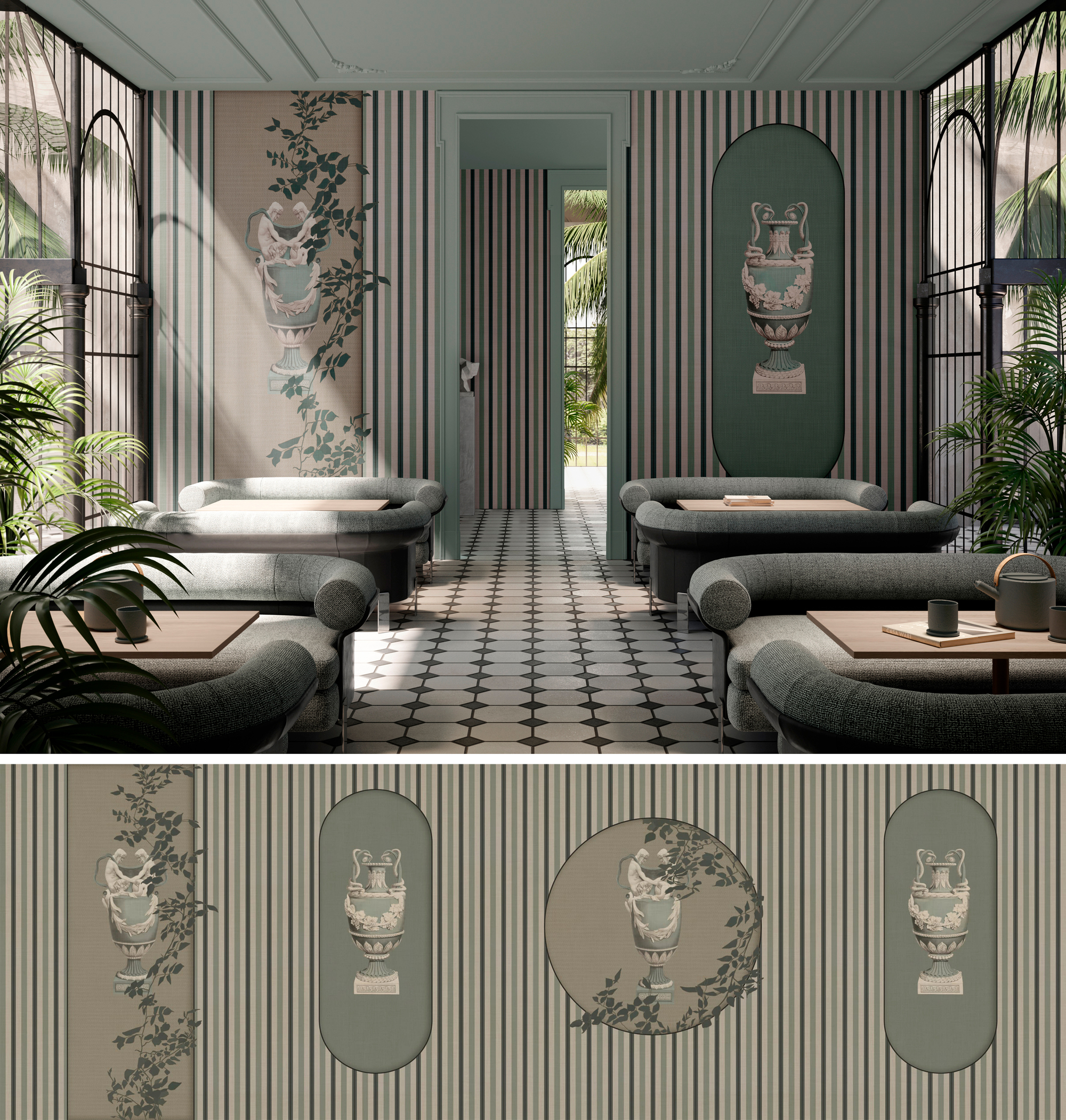 Gallery of Modern Interiors with a Historical Touch: Figurative Wall ...