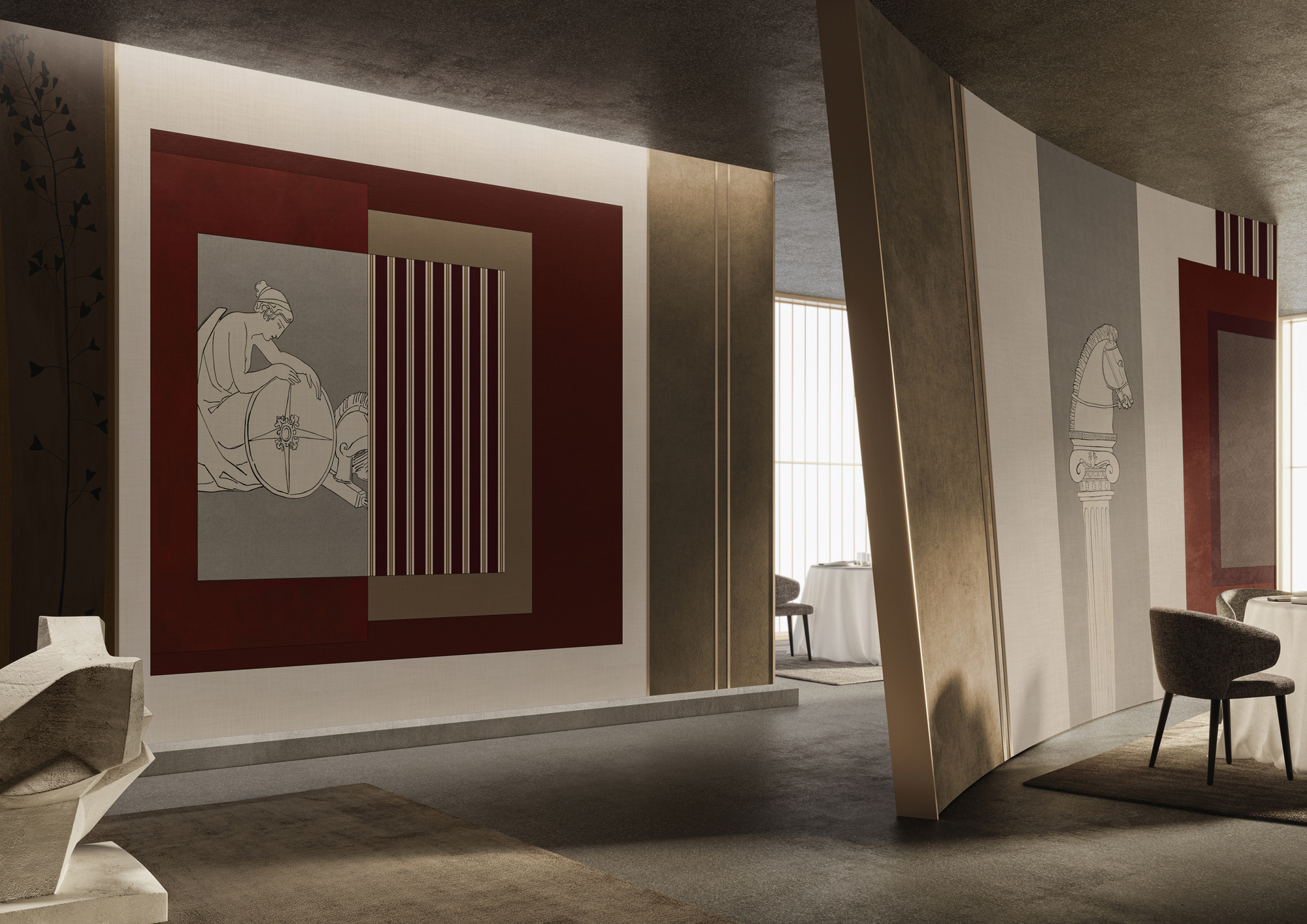 Gallery of Modern Interiors with a Historical Touch: Figurative Wall ...