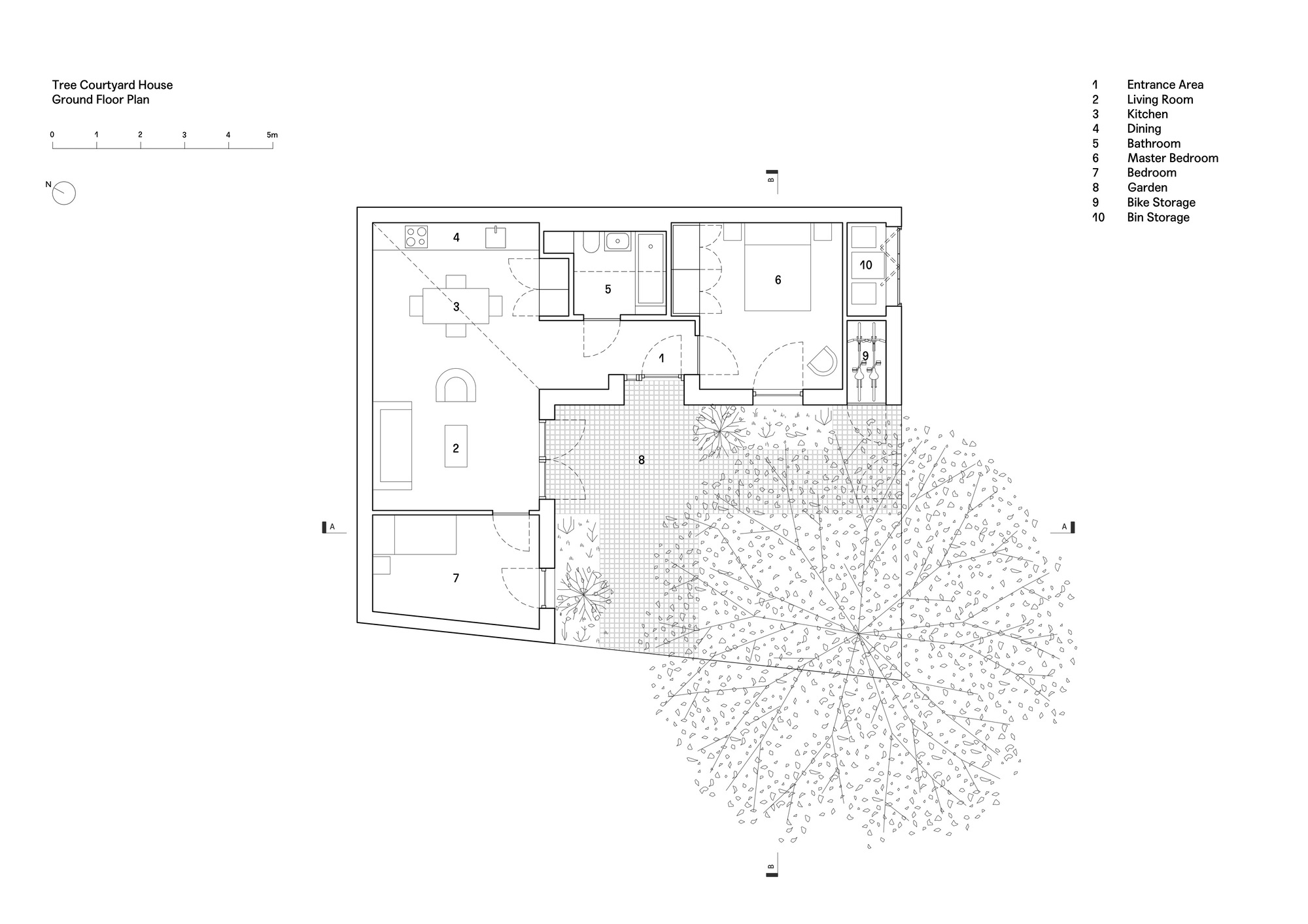 Gallery of Tree Courtyard House / ao-ft - 12