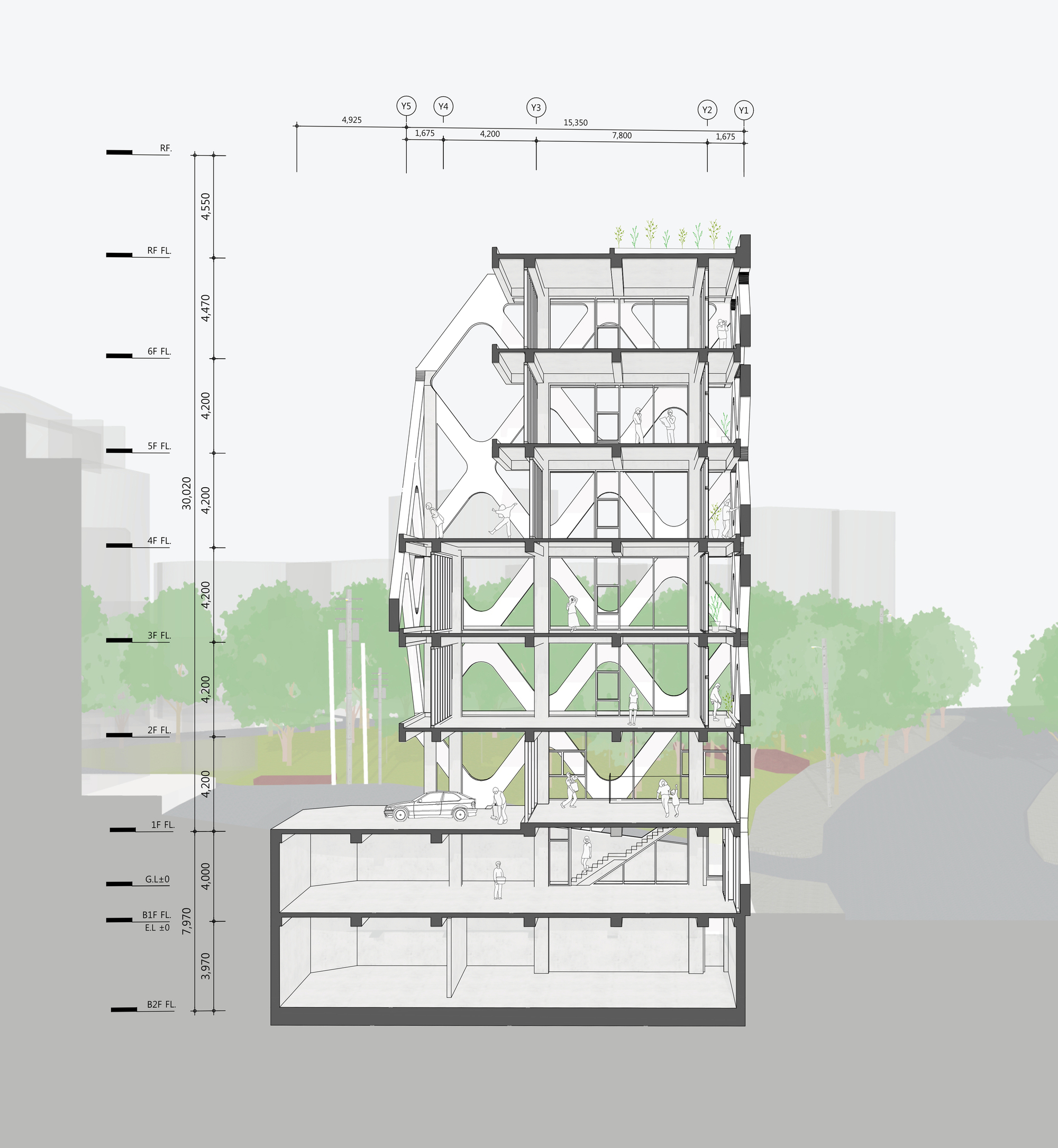 Gallery of Folded Ground Neighborhood Facility / LIFE Architects - 23