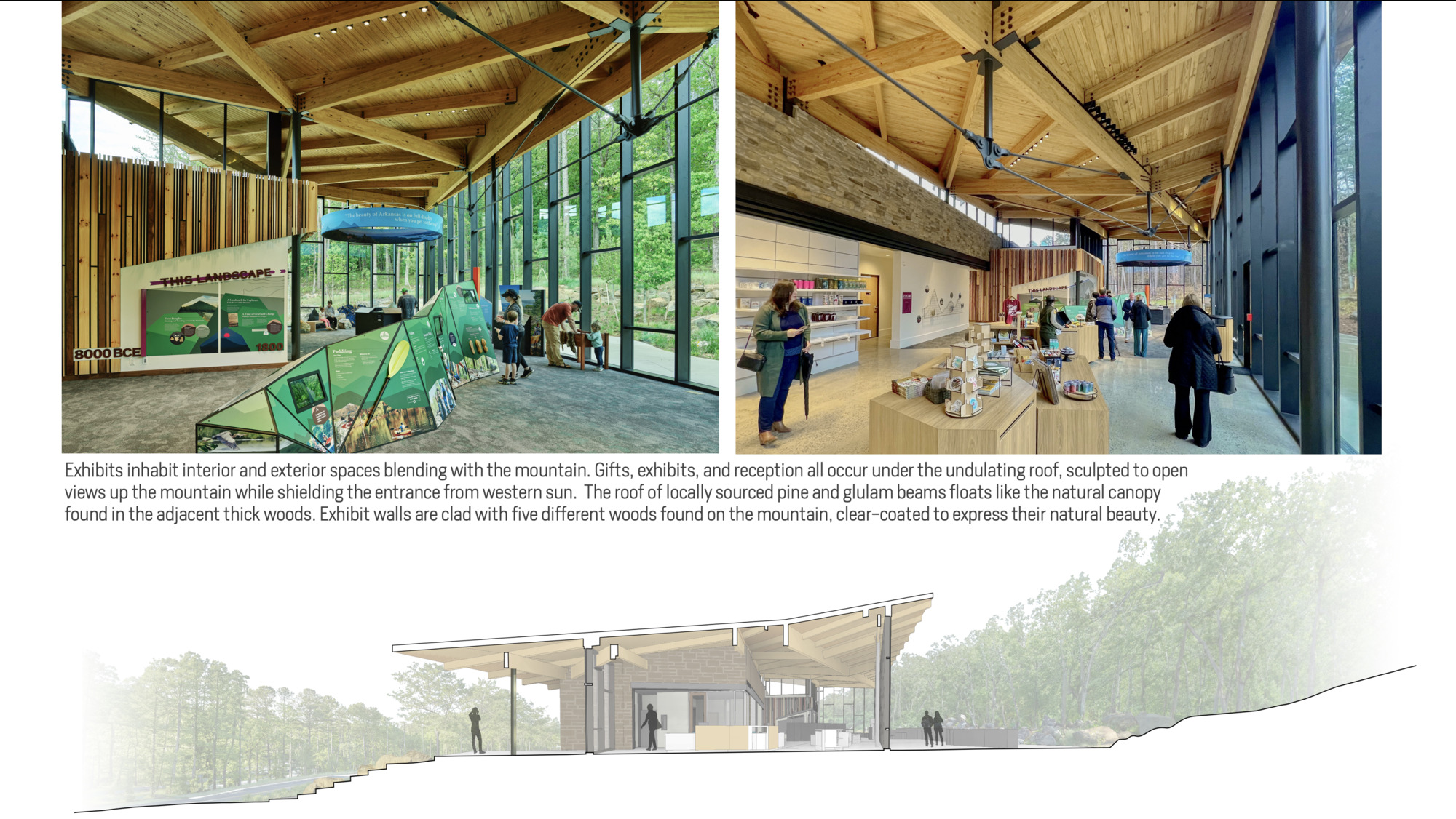 Gallery of Pinnacle Mountain State Park Visitor Center / Polk Stanley ...
