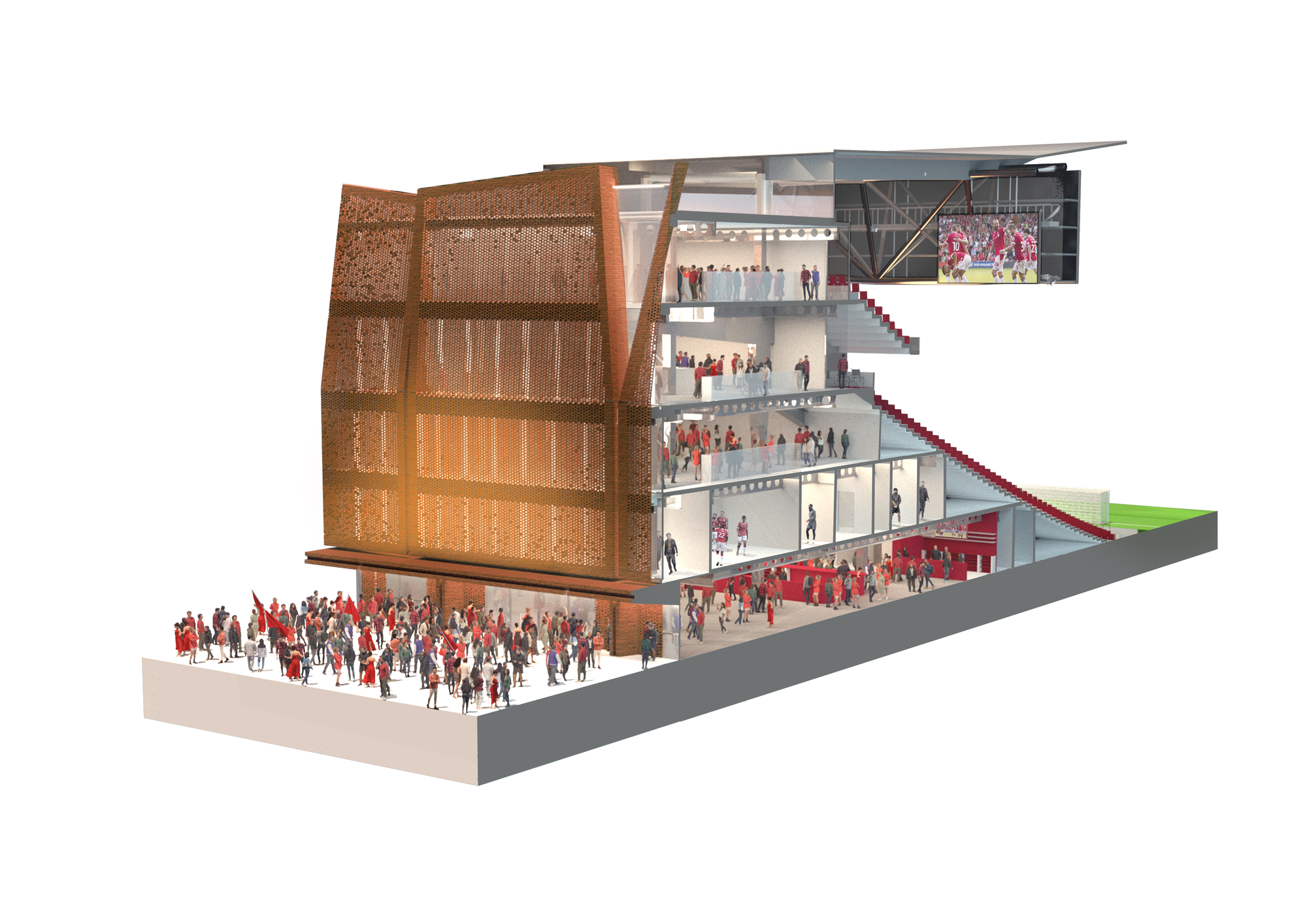 Gallery of Populous Designs New Wrexham AFC Stadium Kop Stand with ...