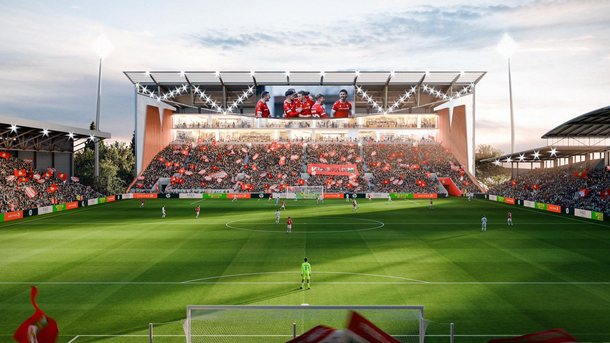 Gallery of Populous Designs New Wrexham AFC Stadium Kop Stand with ...