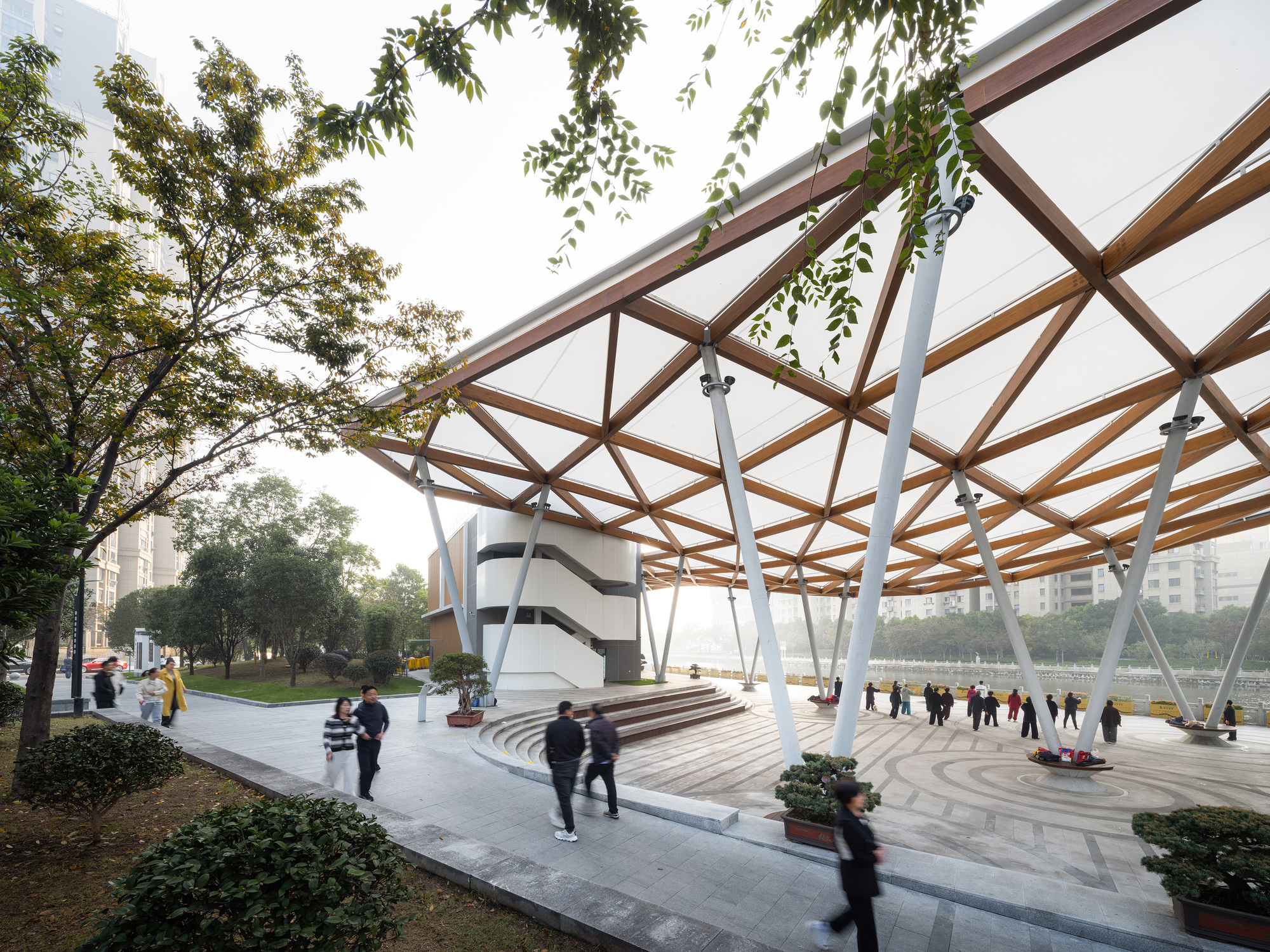Gallery of The Canopy Pavilion by the Canal / AESEU Architectural Technology and Art studio - 19