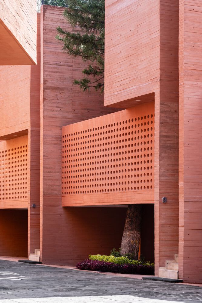 Gallery of More Than Gray: 15 Projects That Explore Red Pigmented ...