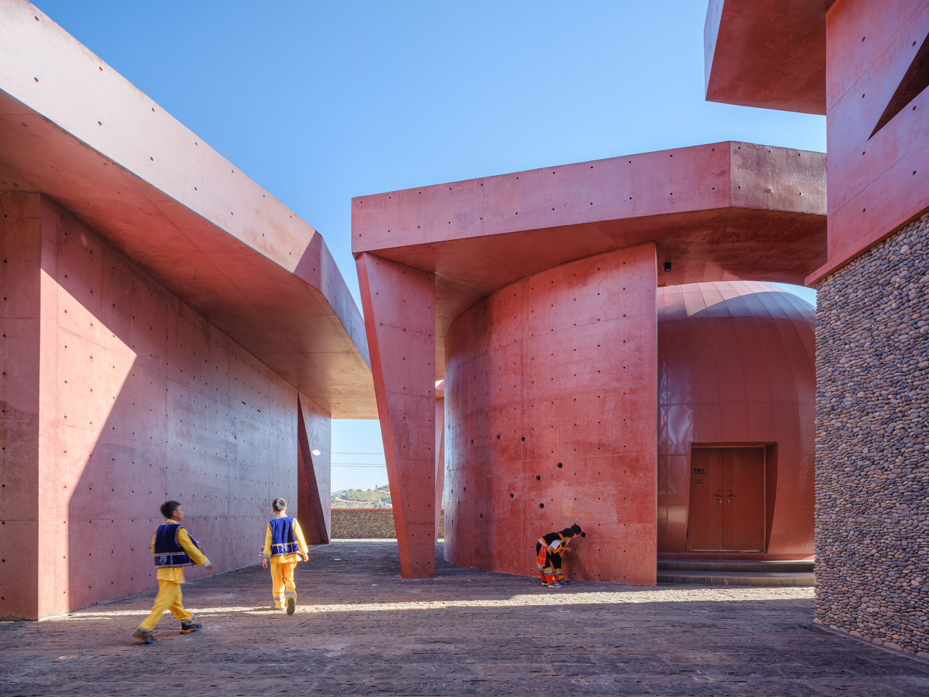 Gallery of More Than Gray: 15 Projects That Explore Red Pigmented ...